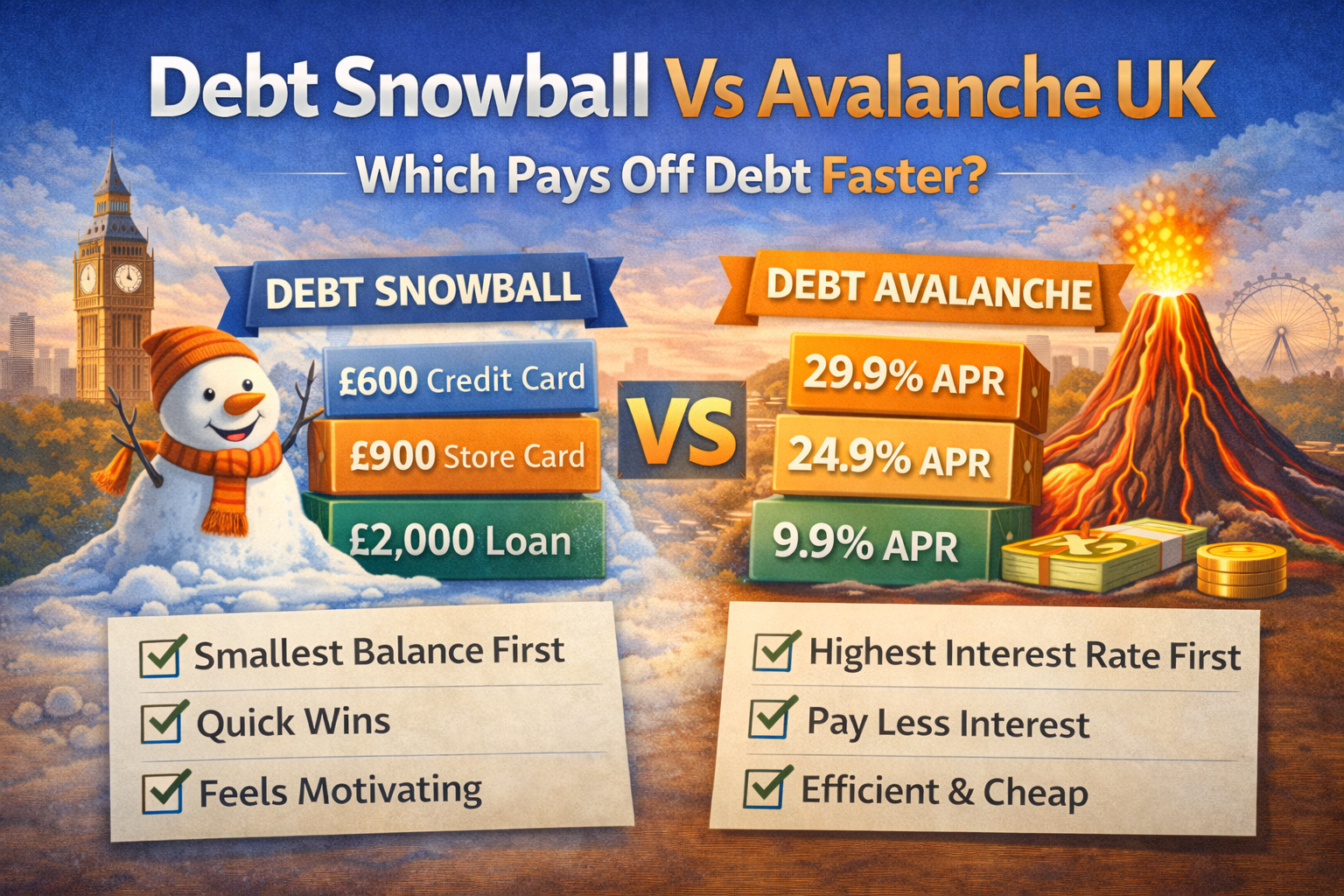 Debt Snowball Vs Avalanche UK Which Pays Off Debt Faster With Examples ...